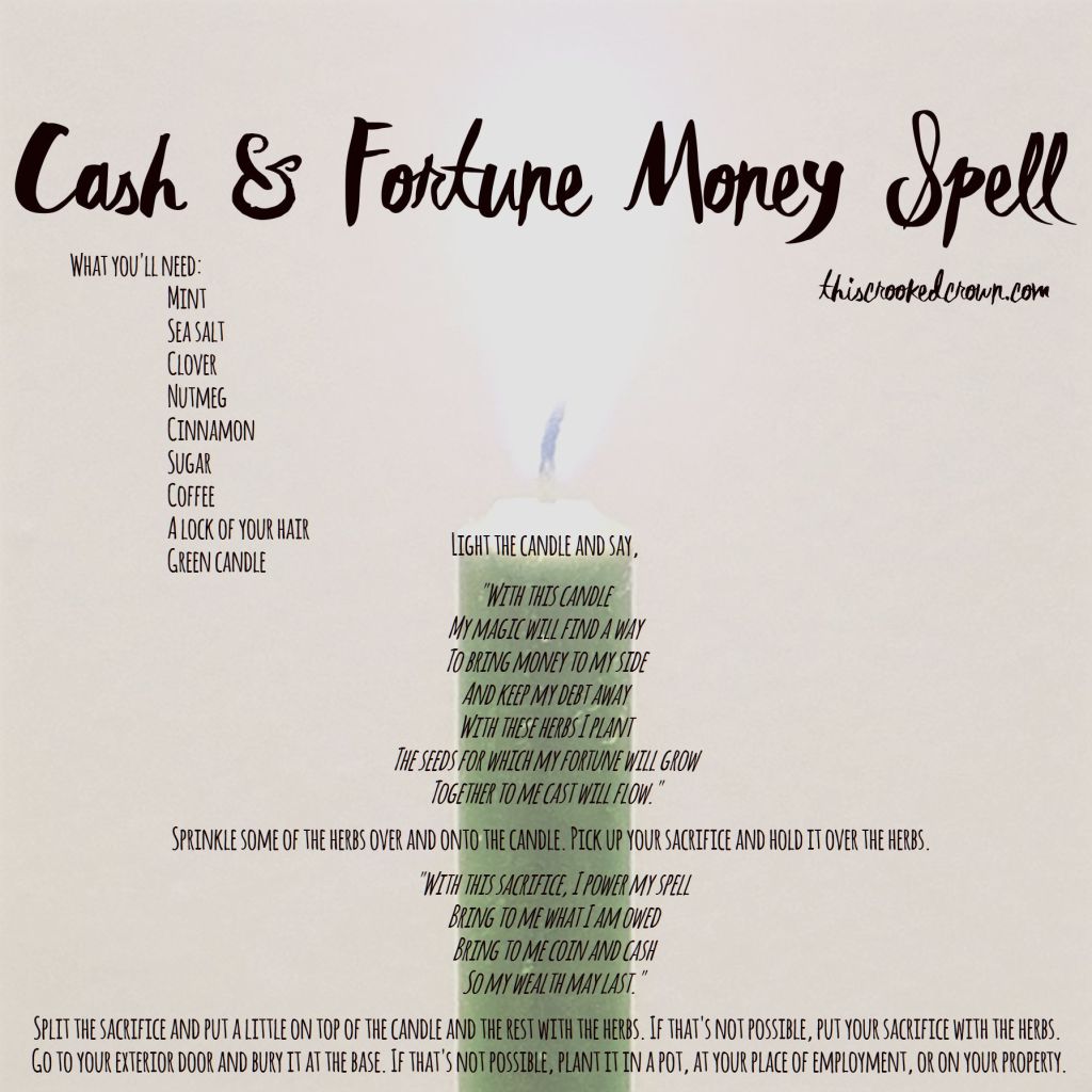 Cash & Fortune Money Spell (Spell Saturday #36) – This Crooked Crown