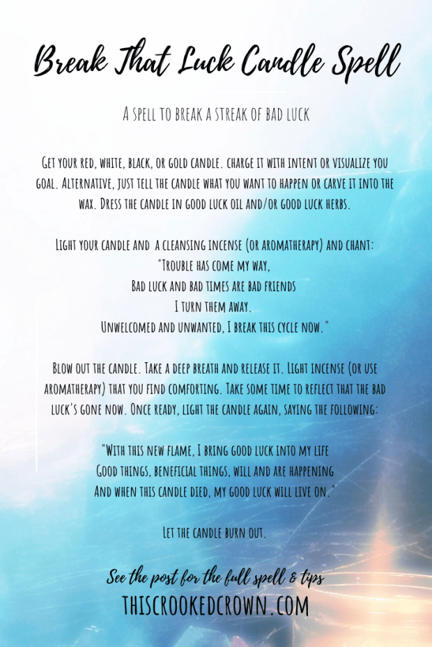 Break That Luck Candle Spell – This Crooked Crown